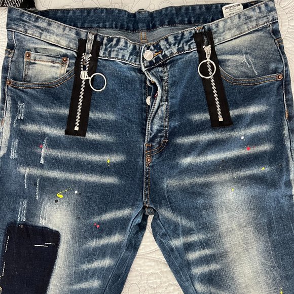 DSQUARED | Jeans | New Dsquared2 Distressed Kenny Jeans 54 It Paint ...